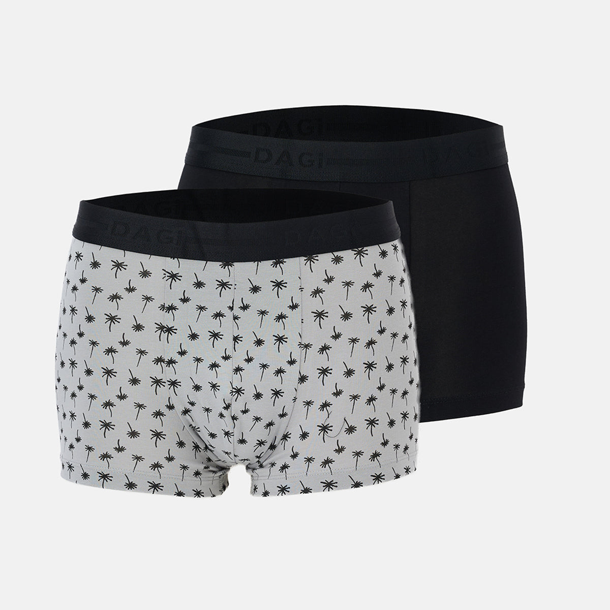 Gri-Siyah 2'li Desenli Pamuk Boxer 25AM28399YD_633 | Dagi